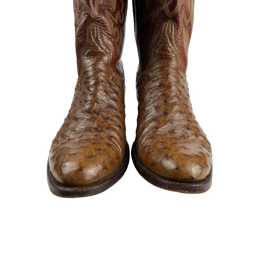 Lucchese Men's Barnwood Full-Ostrich Cowboy Boots Siz… - Gem